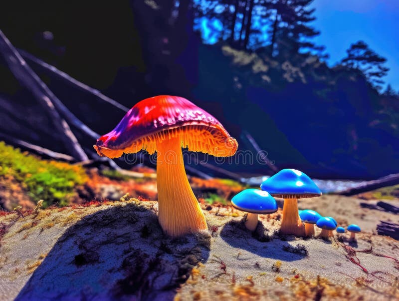 Llustration of Magical Psychedelic Mushrooms Stock Illustration ...