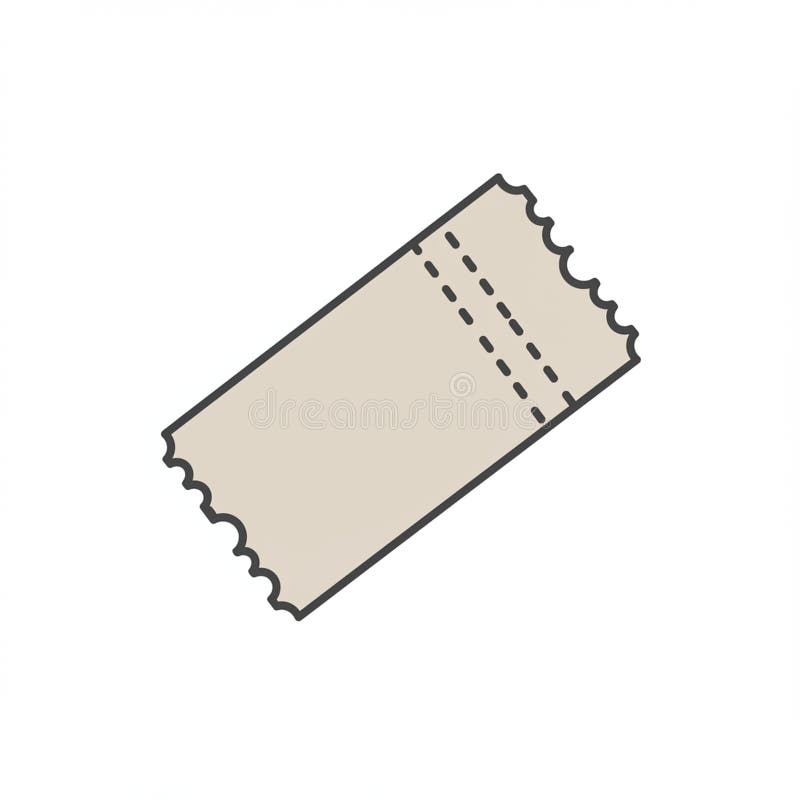 Llustration of a Rectangular Ticket with Scalloped Edges on Both Short ...