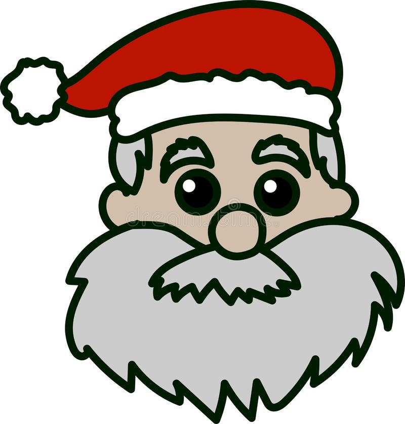 Llustration of Santa Claus Head Isolated on White Background Stock ...