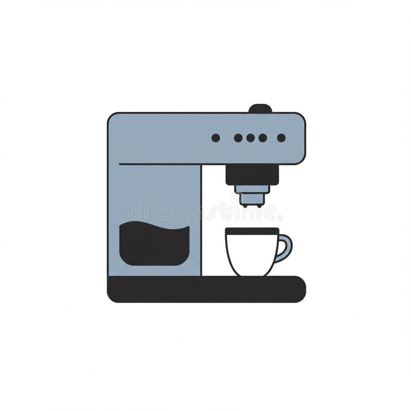 Llustration of a Simplistic Espresso Machine in a Side Profile View ...