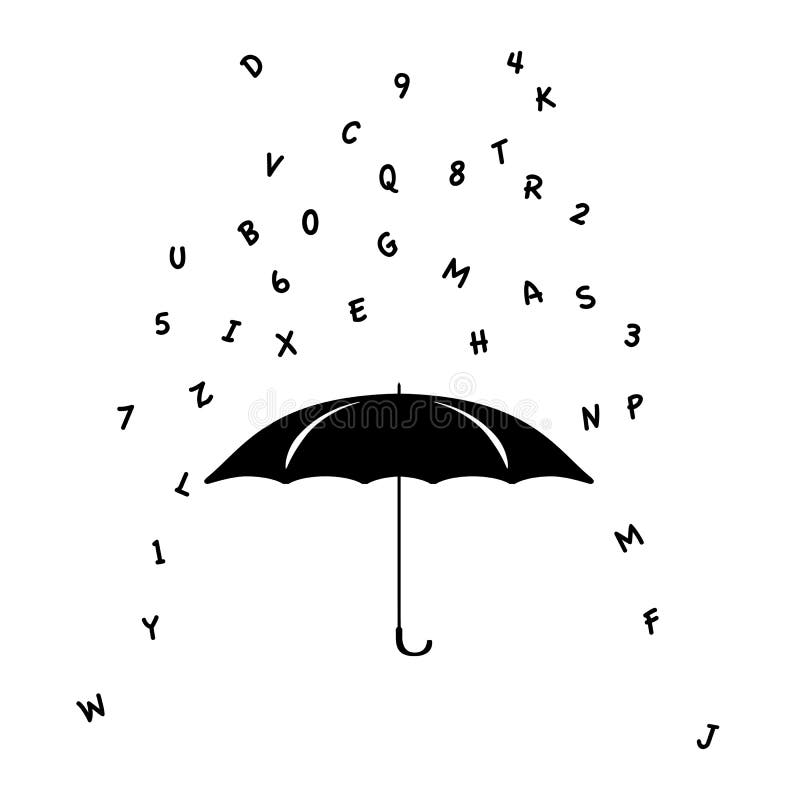 Lluvia de letras ilustración del vector. Ilustración de negro - 37565663