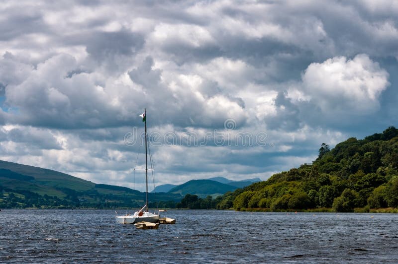 Sailing Boat on Bala Lake stock photo. Image of cabin - 8109966