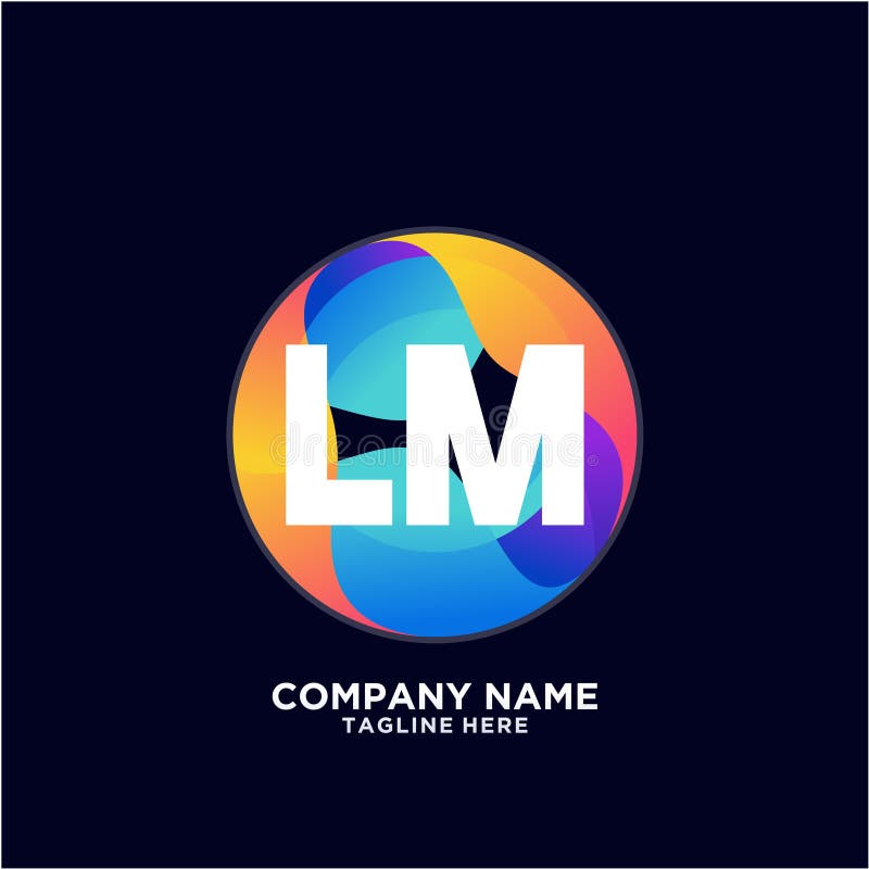 LM Initial Logo with Colorful Circle Template Vector Stock Vector ...