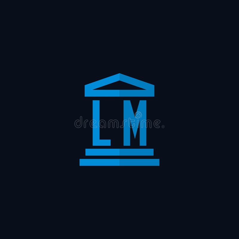 LM Initial Logo Monogram with Simple Courthouse Building Icon Design ...