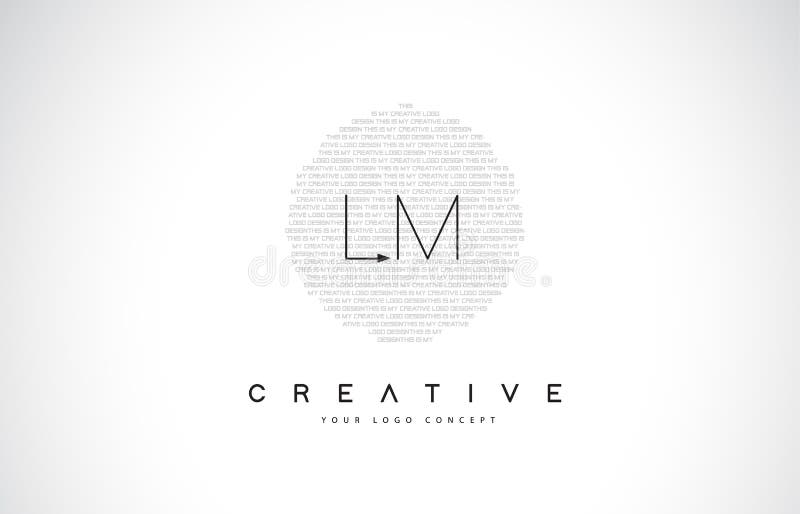 LM L M Logo Design with Black and White Creative Text Letter Vector ...