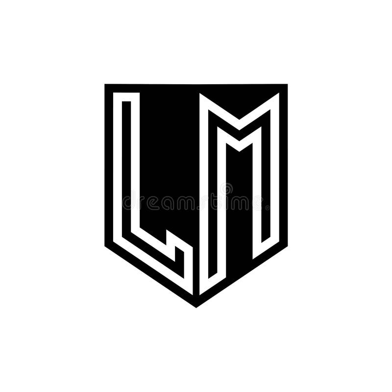 LM Letter Logo Monogram Shield Geometric Line Inside Shield Design ...