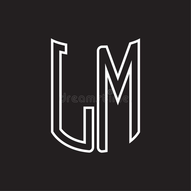 LM Logo Monogram with Ribbon Style Outline Design Template Stock Vector ...