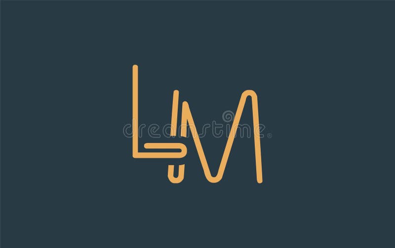 LM Minimalistic Line Art Logo Design with Abstract Lettering Stock ...