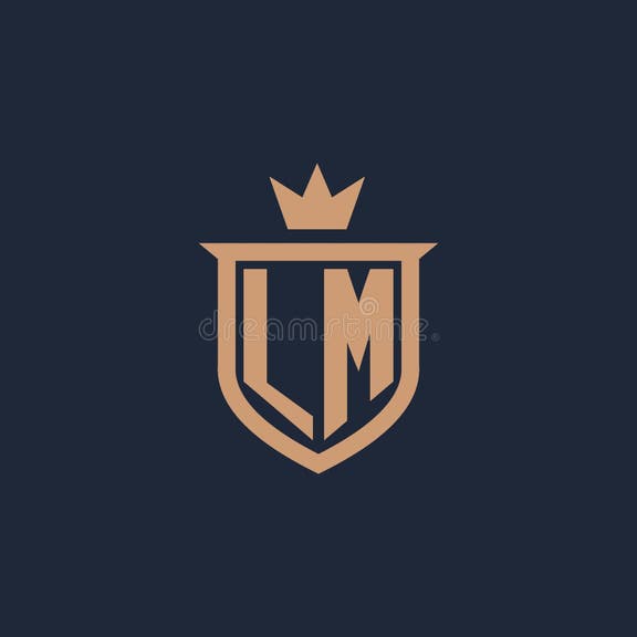 LM Monogram Initial Logo with Shield and Crown Style Stock Vector ...