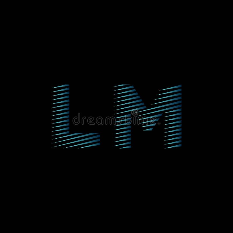 LM Monogram Lines Style Blue Light Vector Stock Vector - Illustration ...