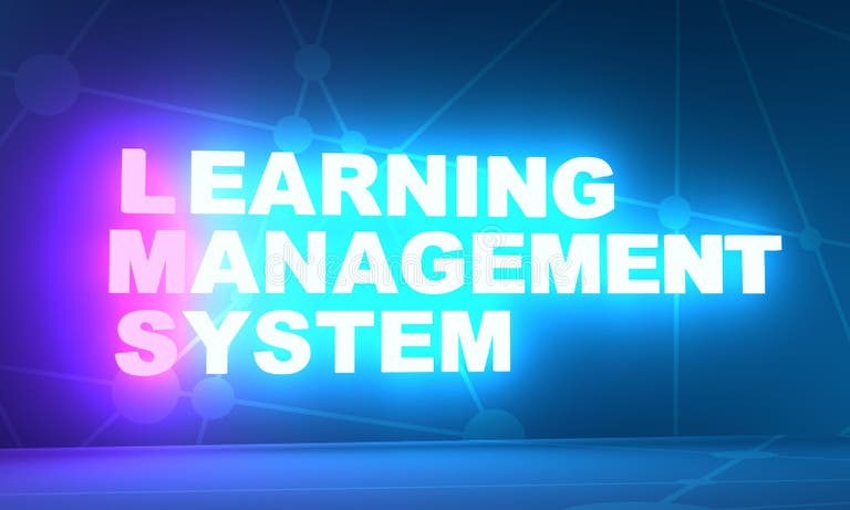 LMS - Learning Management System Acronym. Neon Shine Text. 3D Render ...