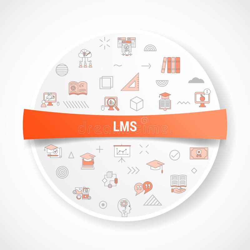 Lms Learning Management System Concept with Icon Concept with Round or ...