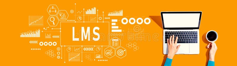 LMS - Learning Management System with Person Using a Laptop Stock Image ...