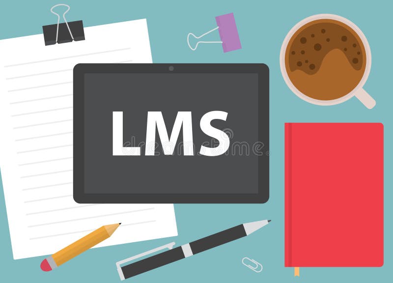 LMS Learning Management System Written on Tablet Screen Stock Vector ...