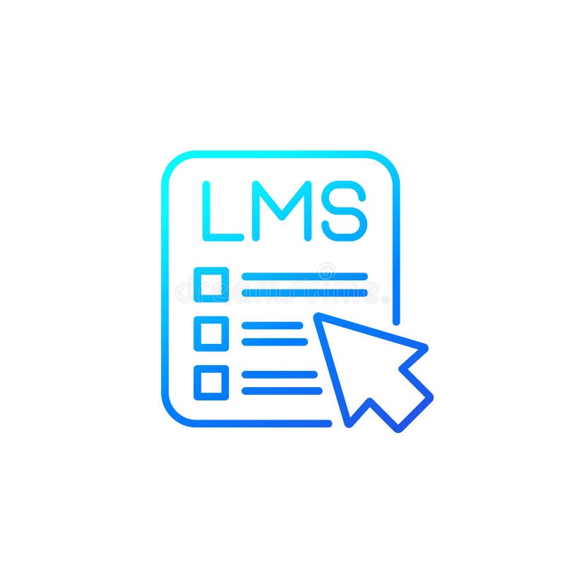 LMS Line Icon, Learning Management System Stock Vector - Illustration ...