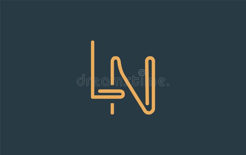 LN Minimalistic Line Art Logo Design with Abstract Lettering Stock ...