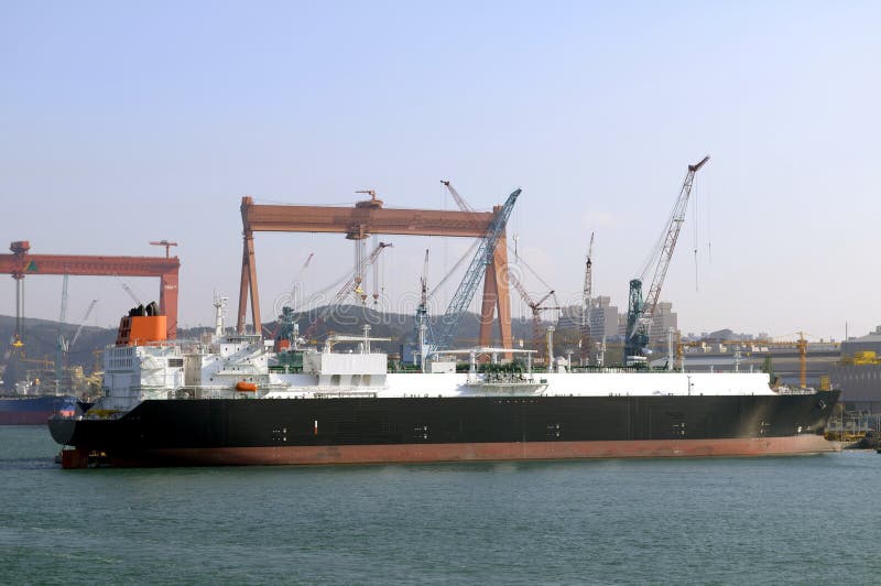 LNG Carrier Ship for Natural G Stock Photo - Image of liquefied ...