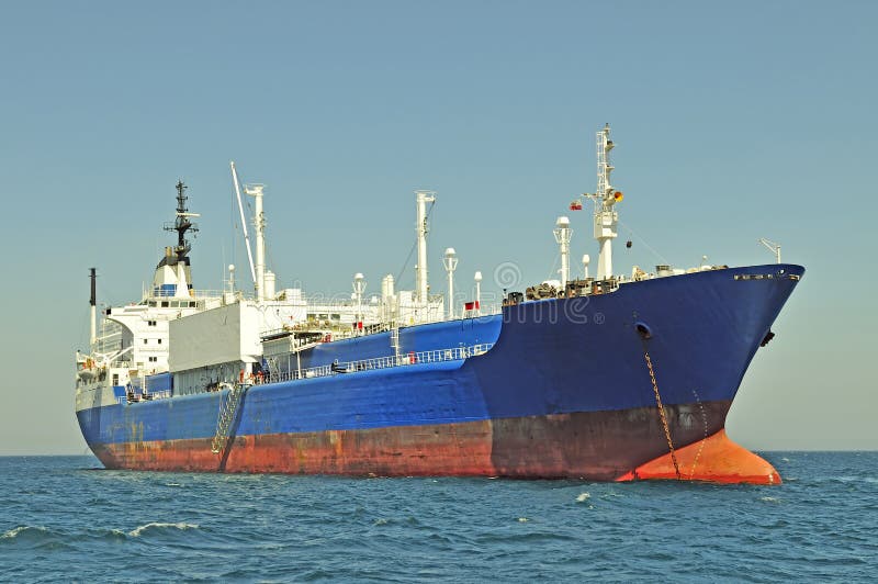 LNG Carrier Ship for Natural Gas Stock Photo - Image of load, crane ...