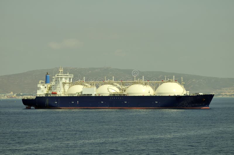 LNG Carrier Ship for Natural Gas Stock Image - Image of anchorage ...