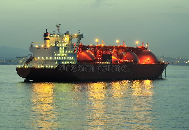 LNG Carrier Ship for Natural Gas Stock Image - Image of containment ...