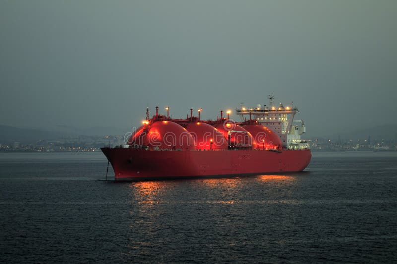 LNG Carrier Ship for Natural Gas Stock Image - Image of container ...