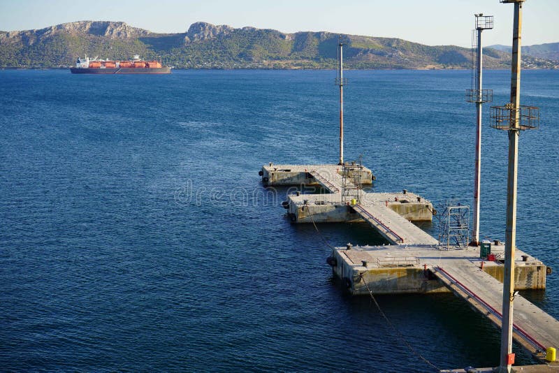 LNG Ship at the Gas Unloading Terminal Stock Photo - Image of liquified ...