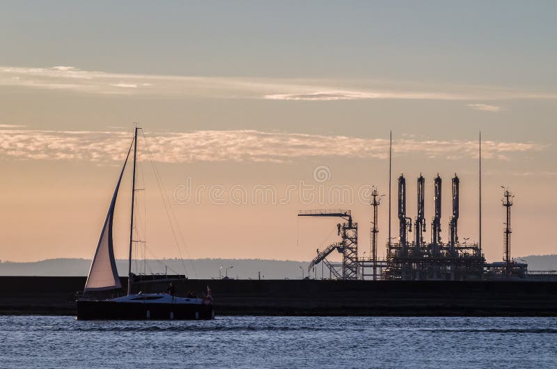 LNG TERMINAL stock photo. Image of environment, seagoing - 211664894
