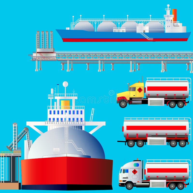 Gas Tank Terminal with LNG Cargo Ships Stock Vector - Illustration of ... Gas Tank Terminal with LNG Cargo Ships Stock Vector - Illustration of ...