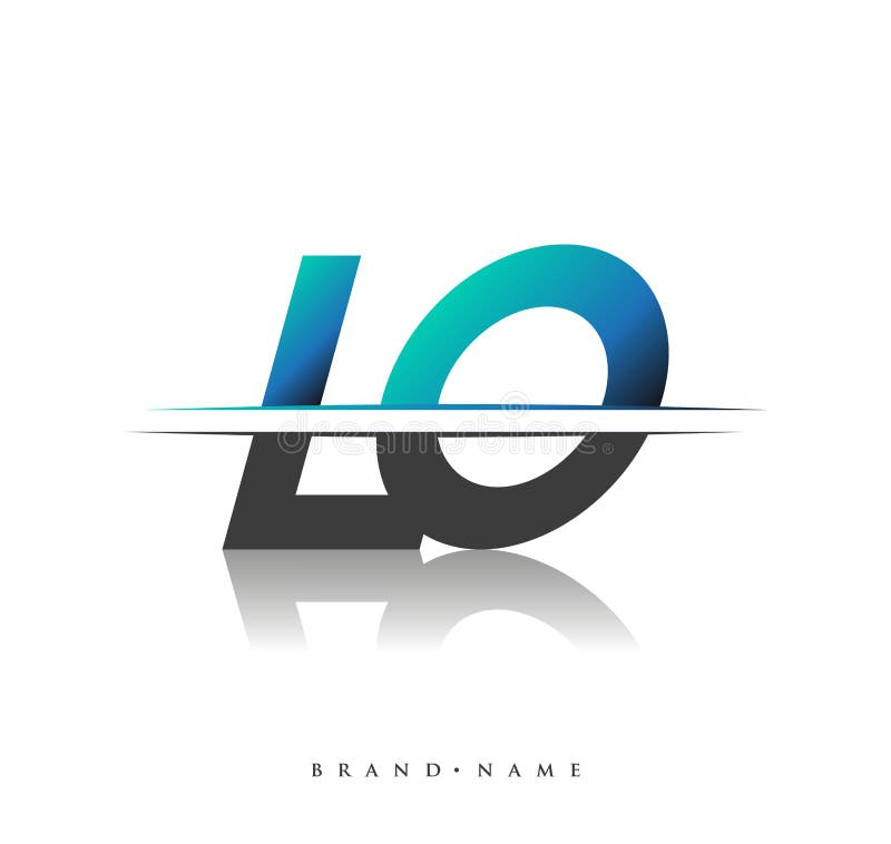 LO Initial Logo Company Name Colored Black and Blue, Simple and Modern ...