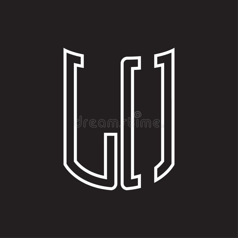 LO Logo Monogram with Ribbon Style Outline Design Template Stock Vector ...