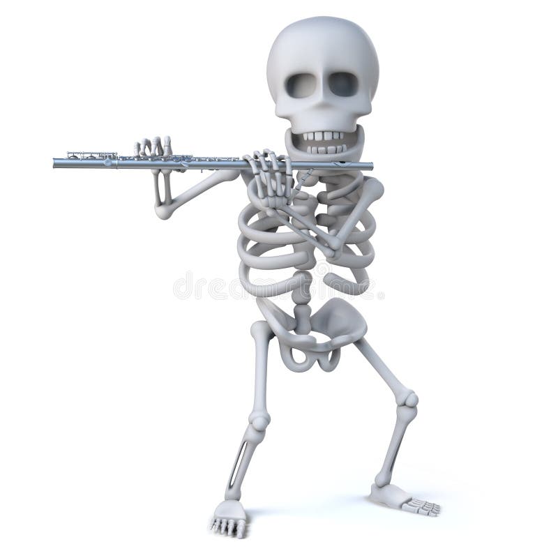Lo Scheletro 3d Gioca La Flauto Illustrazione di Stock - Illustrazione ...