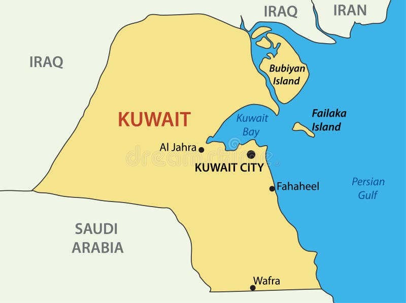 Lo Stato Del Kuwait - Mappa Di Vettore Illustrazione Vettoriale ...
