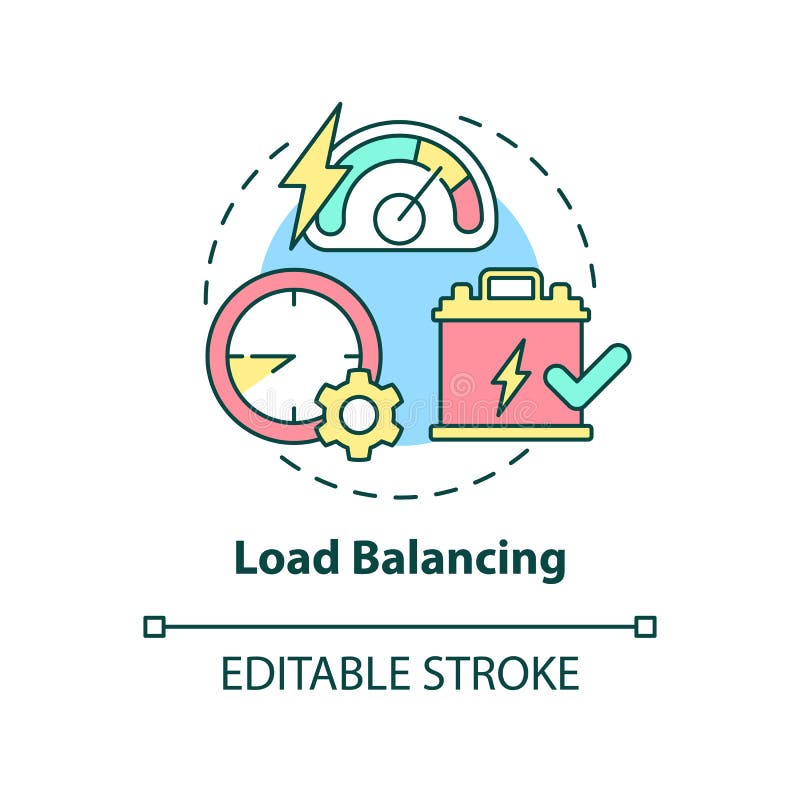 Load Balancing Concept Icon Stock Vector - Illustration of power, lined ...