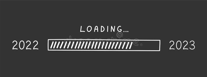 Load Bar 2023 New Year in Doodle Style, Vector Illustration. Hand Drawn ...