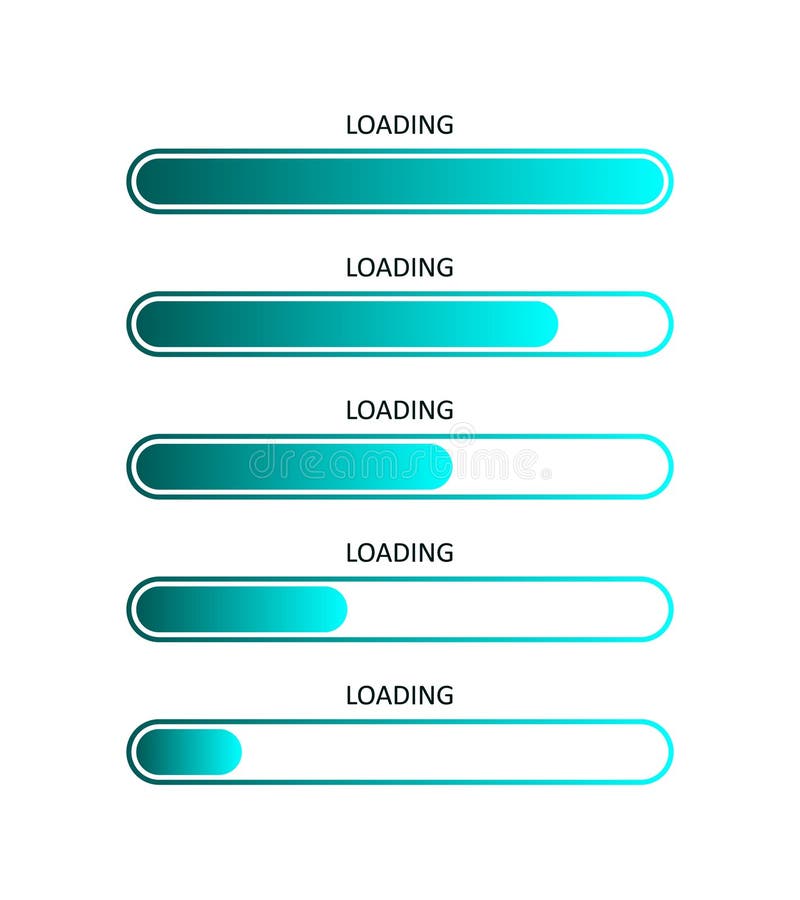 Load Bar Progress. Status of Download. Icons of Web Loaders. UI for Upload on Computer Stock ...