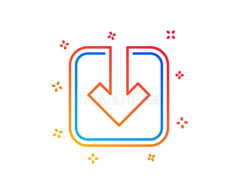 Load Document Line Icon. Download Arrowhead. Vector Stock Vector ...