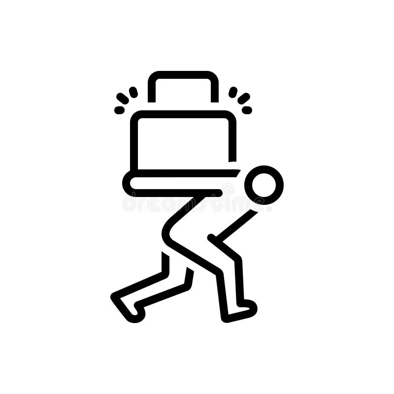 Black Line Icon for Load, Cargo and Carry Stock Vector - Illustration ...