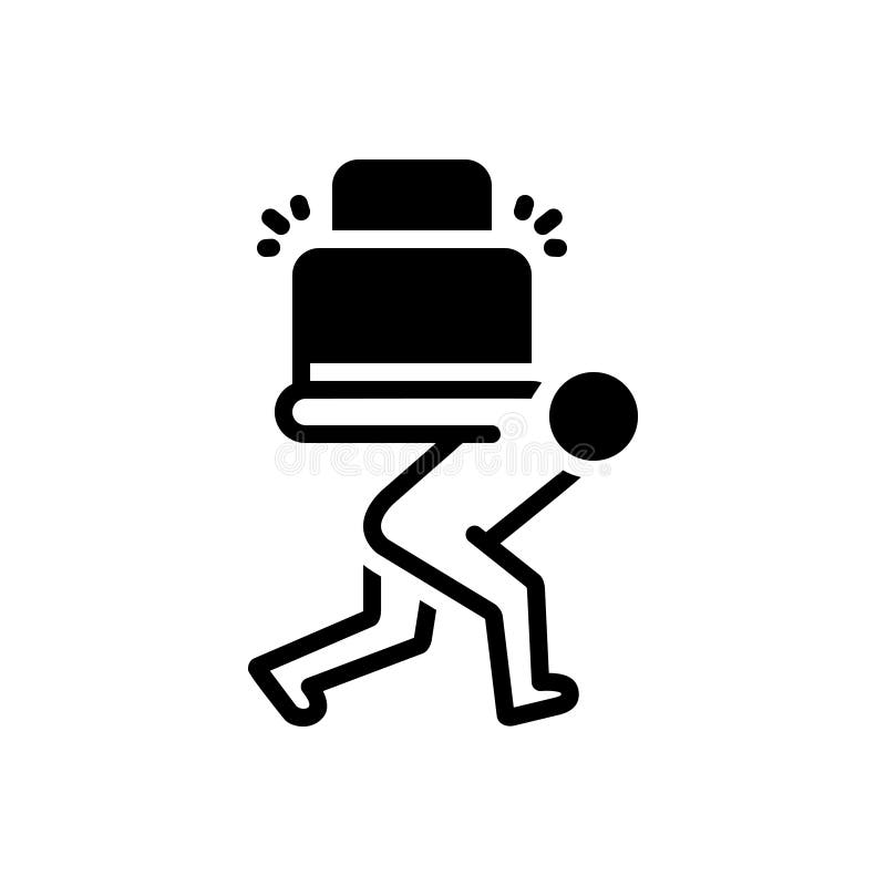 Black Solid Icon for Load, Cargo and Encumbrance Stock Vector ...