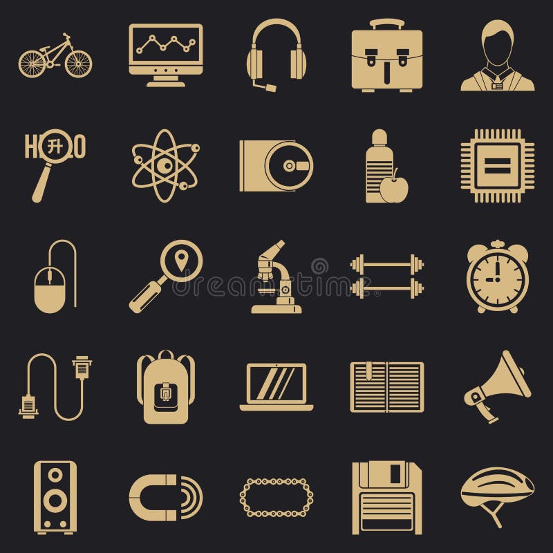 Load Icons Set, Simple Style Stock Vector - Illustration of equipment ...