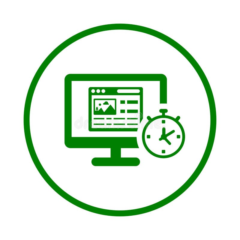 Load Time, Image, Optimization, Load Icon. Green Vector Design Stock ...