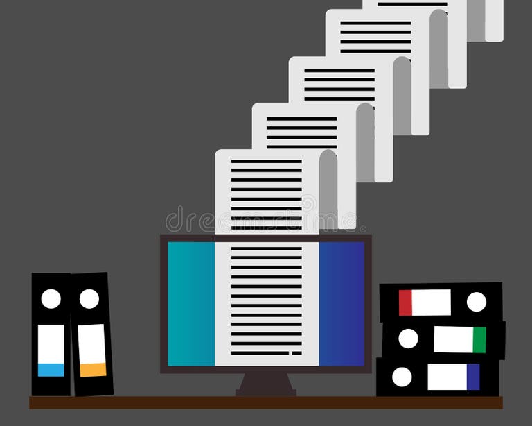 Load of Work and Document To Do Vector Stock Vector - Illustration of ...