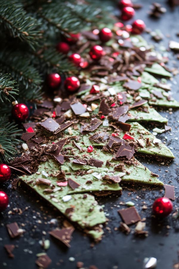 Loaded Christmas Tree Bark Festive Christmas Tree Shaped Cookie with ...