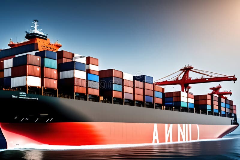 A Loaded Container Cargo Ship is Seen in the Front As Docked at the ...