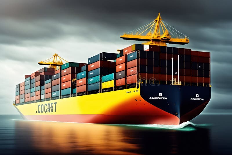 A Loaded Container Cargo Ship is Seen in the Front As Docked at the ...