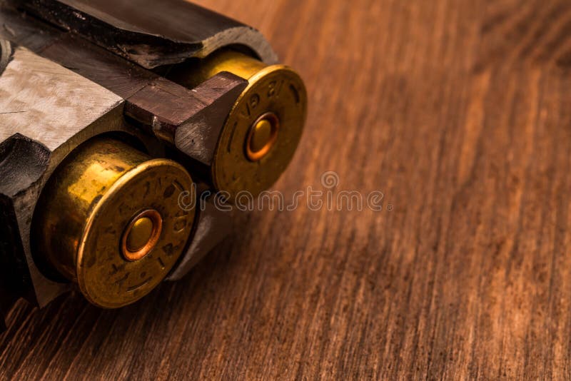 Loaded Double-barreled Shotgun Stock Image - Image of ammunition ...