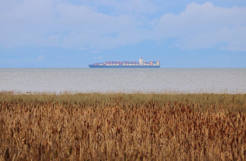 Loaded Freighter in Ocean stock image. Image of vessel - 81127513