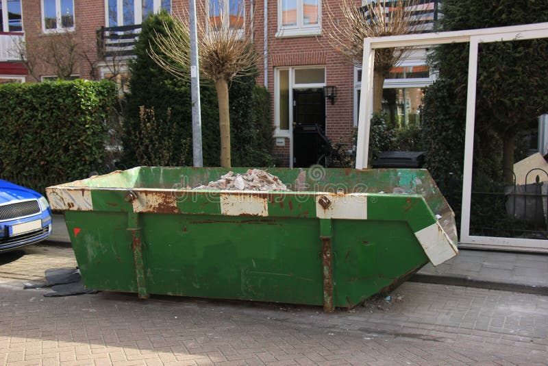 Loaded garbage dumpster stock photo. Image of plastic - 117180236