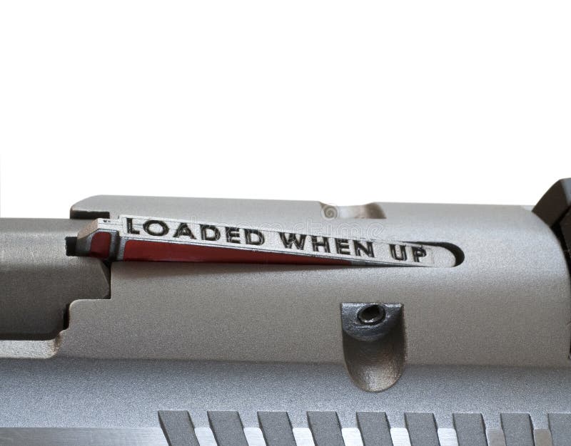 Loaded gun stock photo. Image of grey, isolated, pistol - 19291596