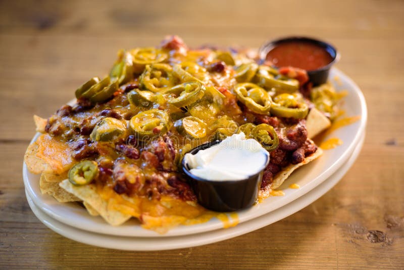 Loaded Nachos Pub Food stock image. Image of delicious - 83046825