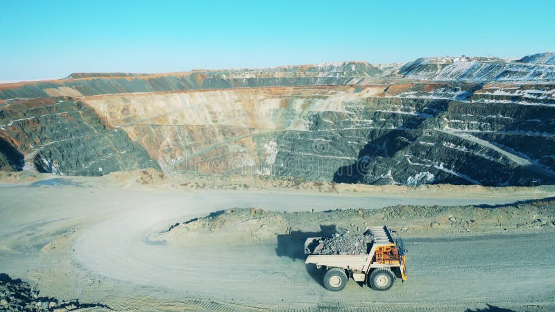 Loaded Truck on the Road of an Open-pit Mine Stock Image - Image of ...